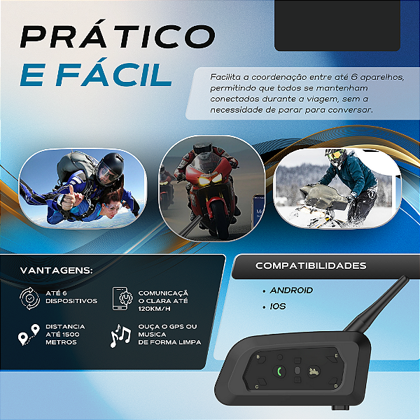 Intercomunicador Capacete Comunicador Moto V6 Promoção! - Blutu - Loja ...