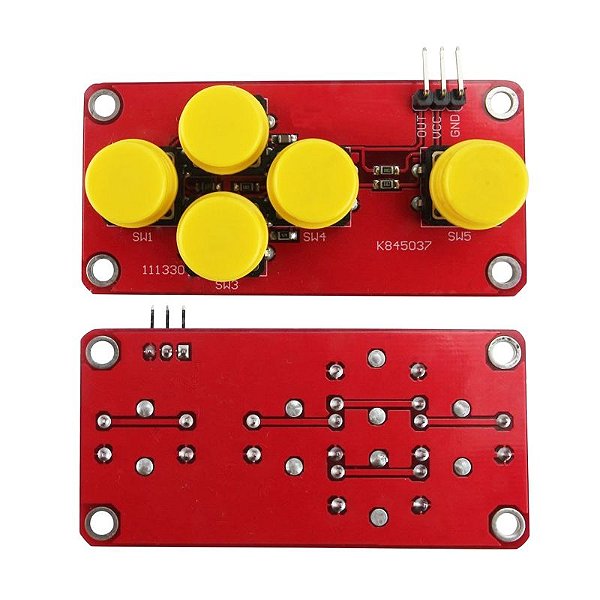 Módulo Teclado Keypad Com 5 Botões Baú Da Eletrônica Baú Da