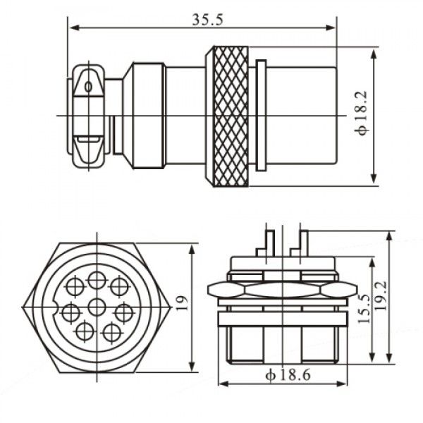 Conector Mike 8 Vias Macho e Fêmea | Baú da Eletrônica - Baú da ...
