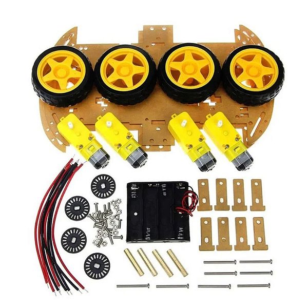 Kit Chassi 4WD Com 4 Rodas e Motores (Azul) | Baú da Eletrônica - Baú ...