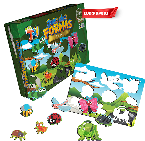 Jogo das Formas Insetos MDF POP003 - Paper Toy - Alternativa Brinquedos - Especialista em ...
