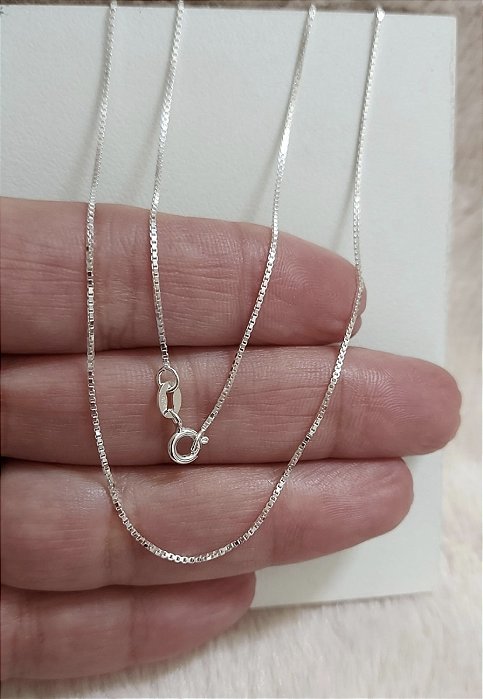 Veneziana Lisa 60cm 1mm em Prata 925 - Jóias em Prata 925