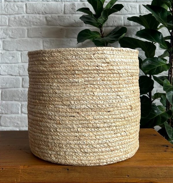 Cachepot Para Plantas em Fibra Natural na Cor Palha (4 Tamanhos) - Casa ...