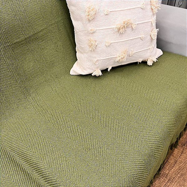 Manta Decorativa Artesanal Frade Verde 1,20 x 1,80 - Cantu Decor ...