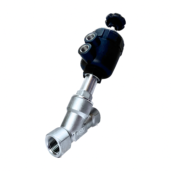 Válvula Pneumática Angular 1/2" NF Aço Inox 304 com Regulagem - Hambor ...