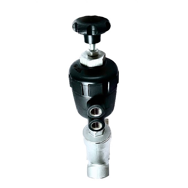 Válvula Pneumática Angular 1" NF Aço Inox 304 com Regulagem - Hambor ...