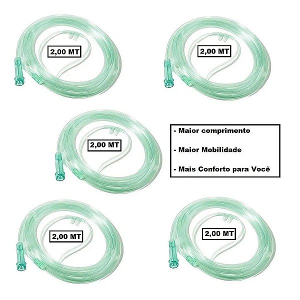 Kit 10 Cateter Nasal Oxigênio Canula De O2 Adulto Silicone - Xsoldas ...