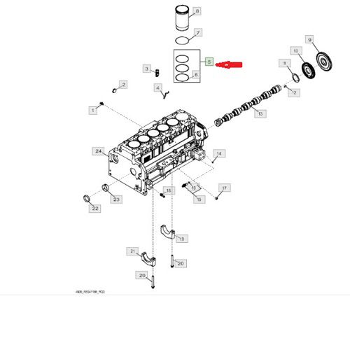 Kit Anel Oring Pistão Motor John Deere, RE541037, AR98850 - Agromec Parts