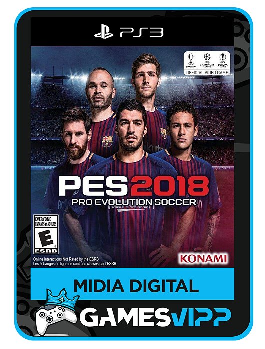 Pes 2018 - Pro Evolution Soccer 18 - Ps3 - Midia Digital - Gamesvipp Pes 2018 - Pro Evolution Soccer 18 - Ps3 - Midia Digital - Gamesvipp