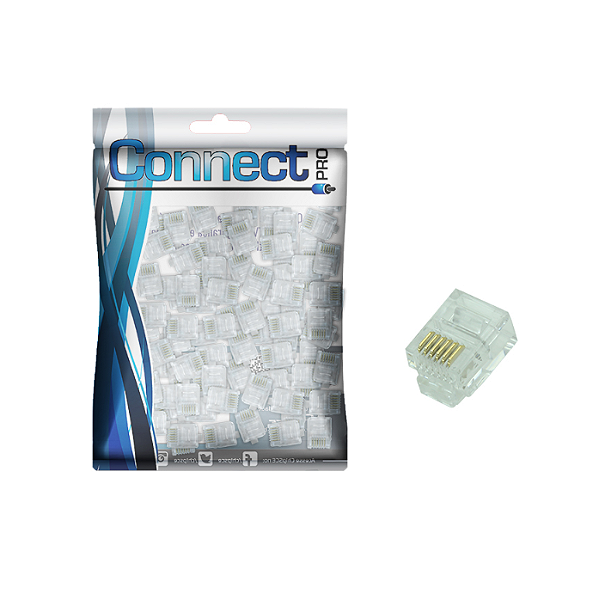 Conector RJ 11 - 6 vias - Eletrônica Cuiabá