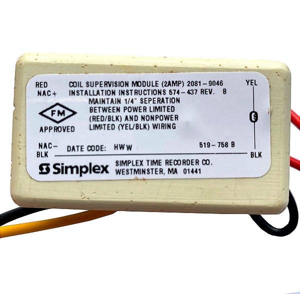 Modulo de Supervisão de Bobina - Simplex, Modelo: 2081-9046 - Sinalert ...