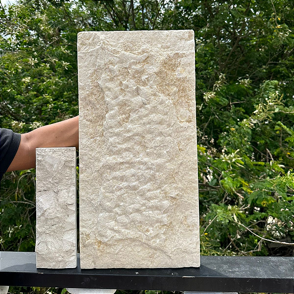 Travertino Imperial Rockface 30x60 - Pedra Branca São Tomé