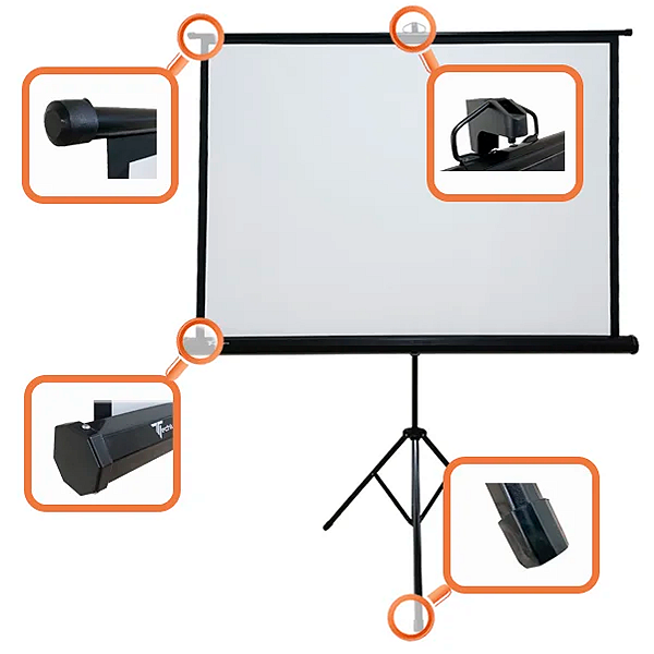 Tela De Projeção Tripé TBTPS070 (180 X 180 Cm) - TECHLUMENS