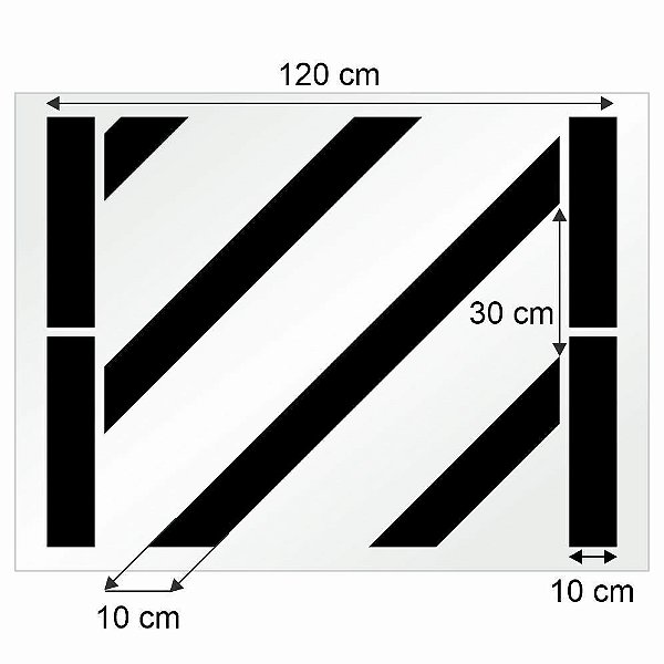 Molde gabarito para pintura de faixa zebrada - Sinal Center - Empresa ...
