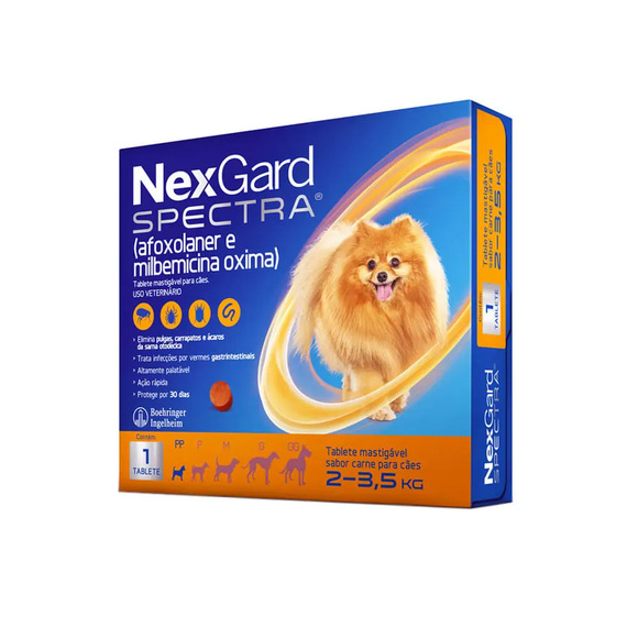 Nexgard Spectra 2 A 3,5kg 0,50gr 1 Cp - Casa da Ração Nexgard Spectra 2 A 3,5kg 0,50gr 1 Cp - Casa da Ração