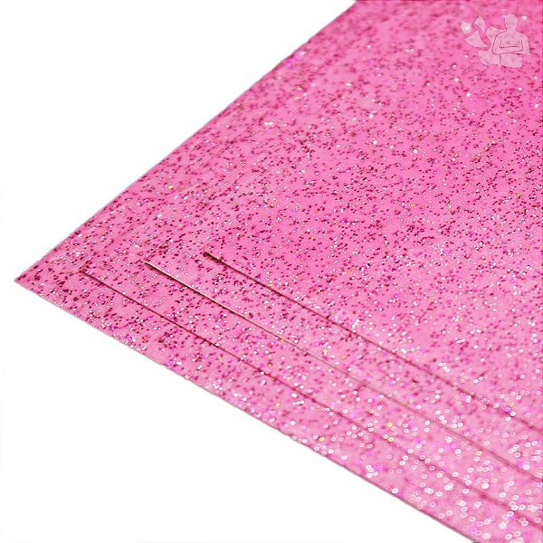Papel Glitter Adesivo - Rosa Bebê - A4 - SupperPapel | 11 anos!