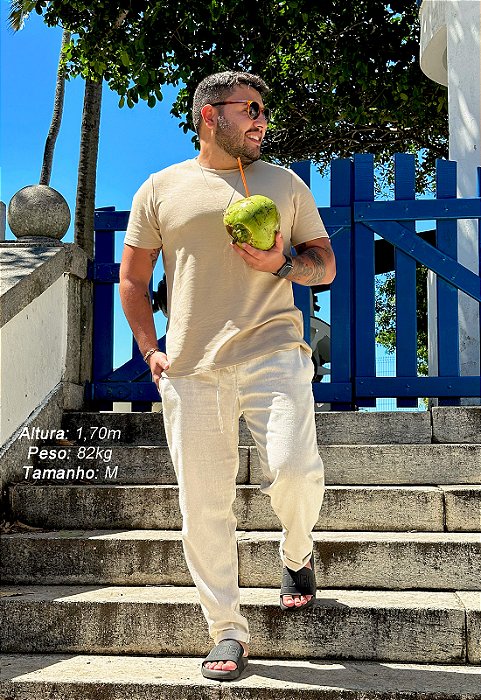 Calça De Linho Masculina Casual Premium - Natural - LaVíbora: Shorts ...