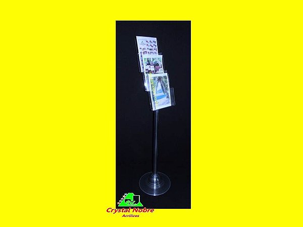 Porta Panfleto com Pedestal Crystal Nobre Acrílicos - Crystal Nobre ...