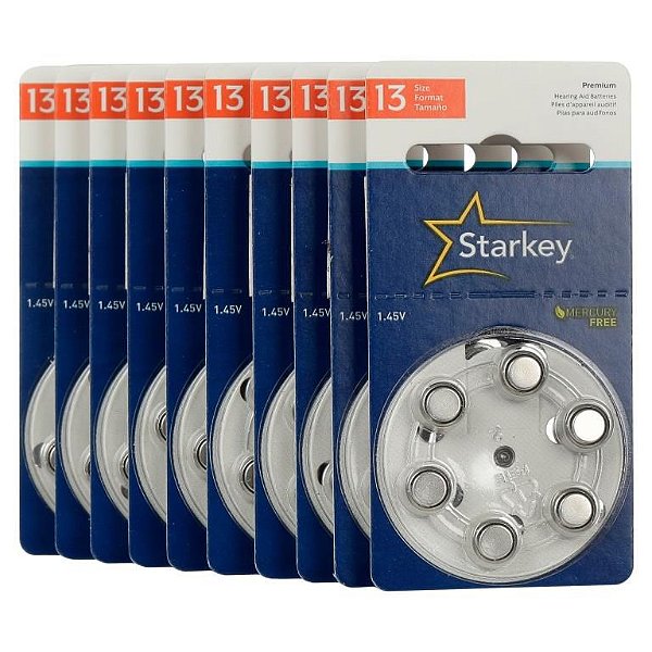 Starkey S13 / PR48 - 10 Cartelas - 60 Baterias para Aparelho Auditivo - SONORAWEB PJ