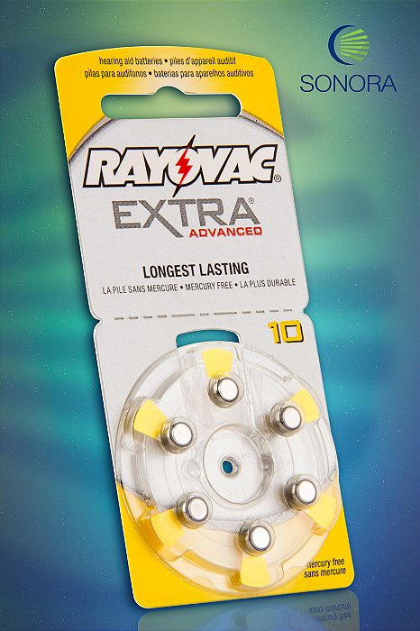 Rayovac 10 / PR70 - 10 Cartelas - 60 Baterias para Aparelho Auditivo - SONORAWEB PJ