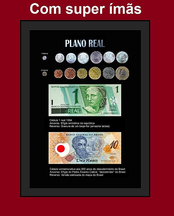 Quadro Cedula 10 Reais Plastico Nota 1 Real Plano Moedas Magn tico Quadro Cedula 10 Reais Plastico Nota 1 Real Plano Moedas Magn tico