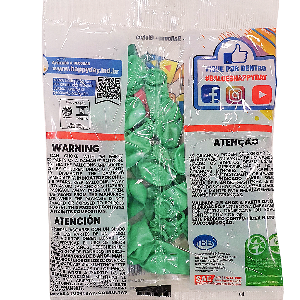 Balão de Latex 5 Polegadas Perolizado Candy Color Verde Água com 25 ...