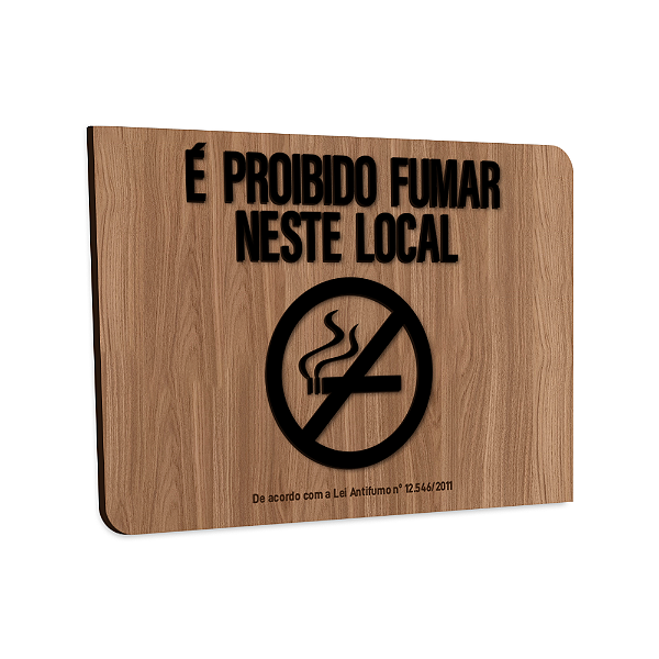 Placa de Sinalização Indicativa - Proibido Fumar - Nacional - Lumina Decor