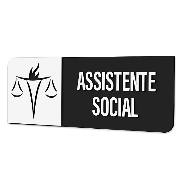 Placa de Sinalização Indicativa - Assistente Social - Lumina Decor