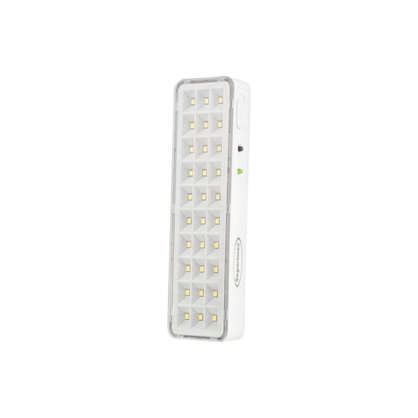 LUMINÁRIA DE EMERGÊNCIA LÂMPADA 30 LEDS BIVOLT RECARREGÁVEL SLIM ...