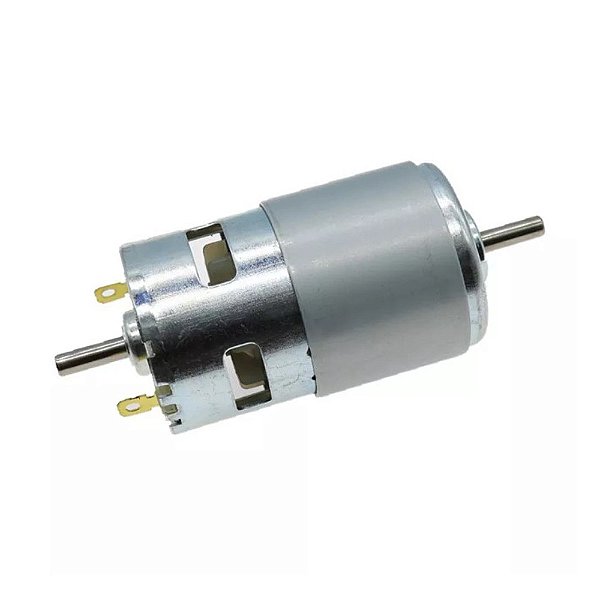 Motor DC 395 com Eixo Longo - 12V 800RPM - Eletrogate - 12 anos!