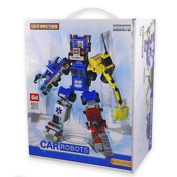 Kit Carros Robôs 6 em 1 482 peças Compatível com LEGO - Eletrogate - 12 ...
