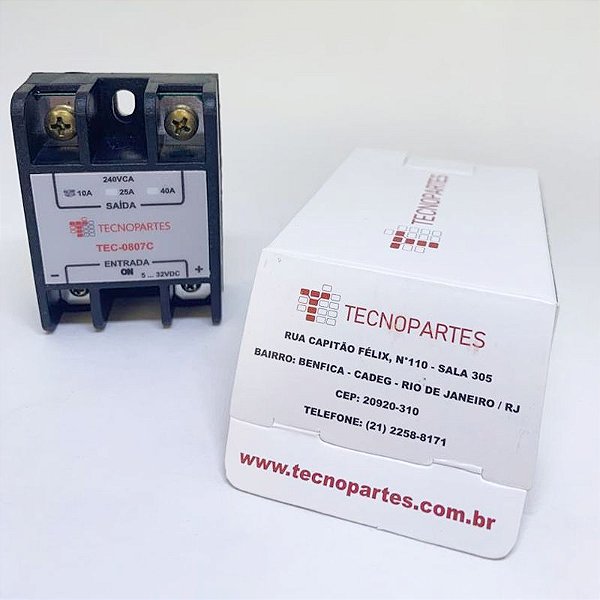 Relé de Estado Sólido monofásico TEC-0807C - 10A - Tecnopartes RJ