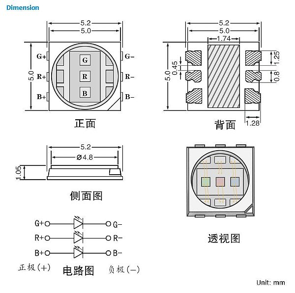 Power LED 3W RGB 350mA 5054 SMD K2888 - DUALSHOP® Automação Industrial