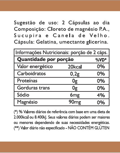 Cloreto de Magnésio Canela de Velho e Sucupira 120 Cáps. - 500mg Status Verde - Status Verde