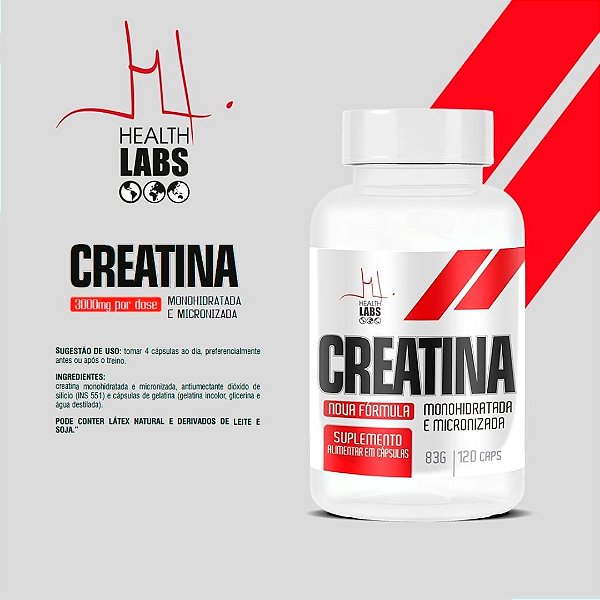 Creatina 100% Pura Micronizada e Monohidratada - 120 Cápsulas - Health ...