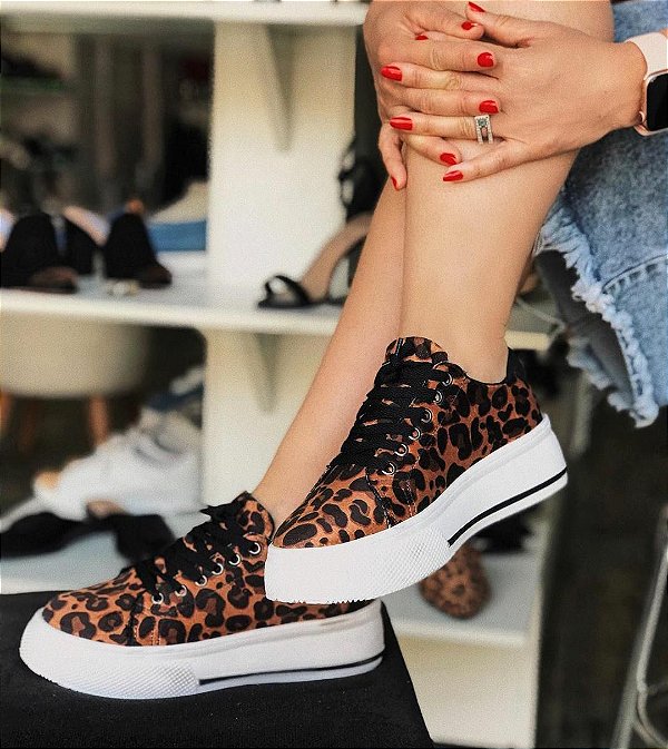 Tênis plataforma Animal Print - Madame Ninna , loja de calças flare ...