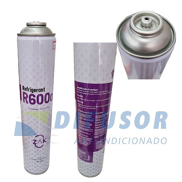 Gás lata Refrigerant R 600A 420gr ZAK descartável - Difusor ar condicionado
