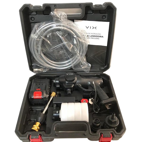 Pistola Lavadora Alta Pressão VIX Portátil com UMA BATERIA - Difusor ar ...