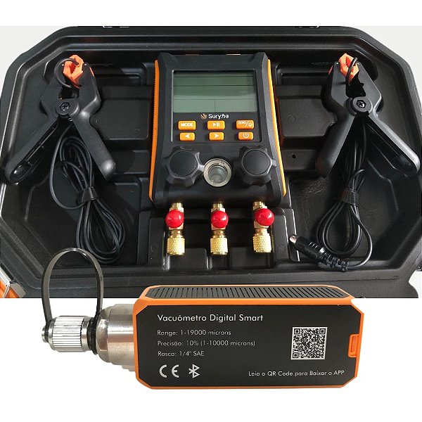 Manifold Digital 2 Vias Com Vacuômetro Digital SURYHA - Difusor ar condicionado