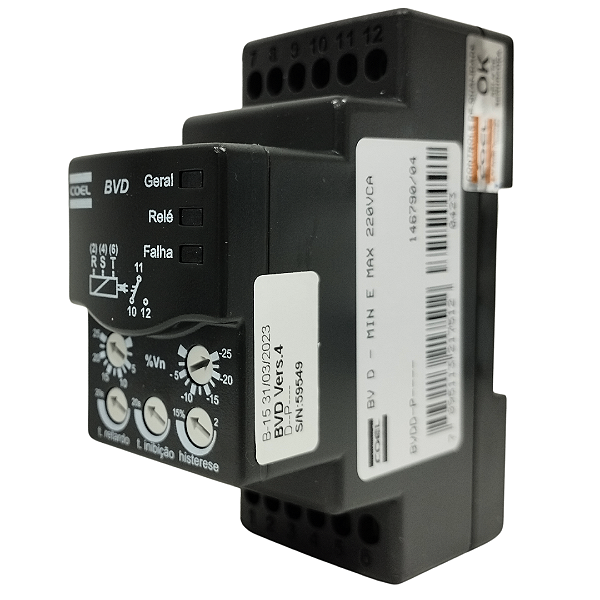 Rele Eletrônico Digital para Uso Industrial BV Mínima-Máxima 220VCA - Difusor ar condicionado