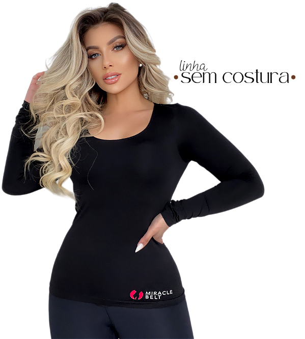 Blusa Manga Longa Sem Costura - Cinta modeladora feminina - A original ...