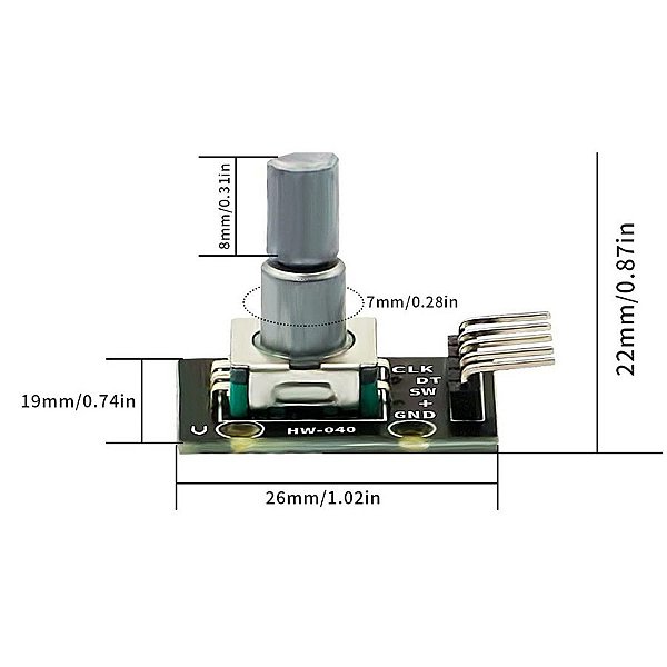 MODULO ENCODER ROTATIVO DE PULSO COM CHAVE HW-040 - 4hobby Indústria e ...