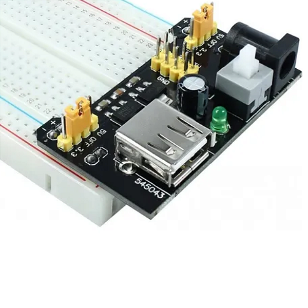 MODULO FONTE PARA PROTOBOARD 3.3V 5V COM INTERRUPTOR - 4hobby Indústria ...