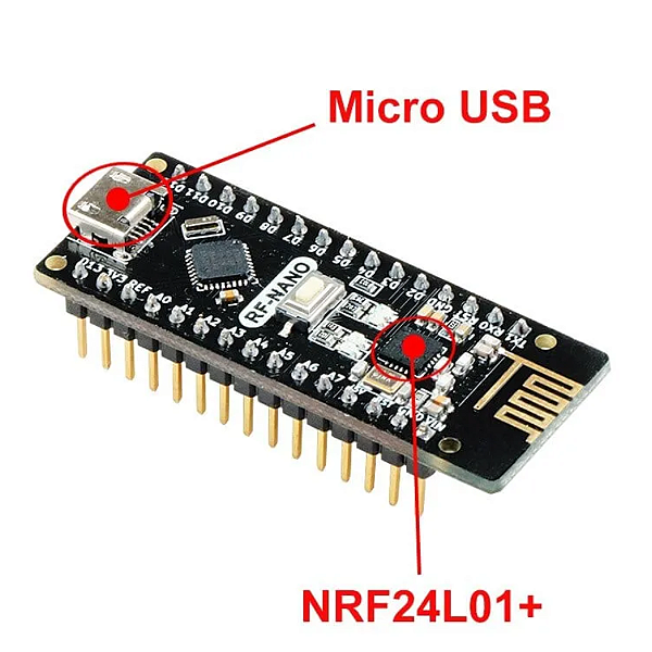 PLACA ARDUINO NANO RF COM NRF24L01 - 4hobby Indústria e Comércio