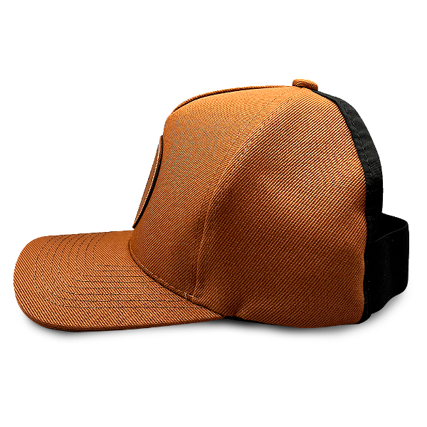 Boné Aberto com Revestimento Interno de Cetim - Caramelo Brasão - Super ...