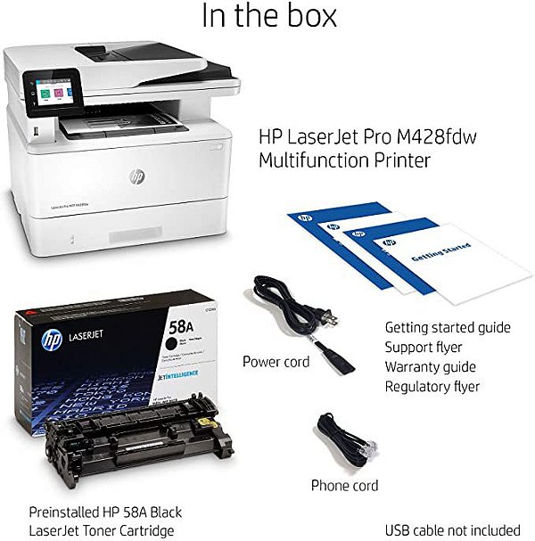 Impressora Multifuncional HP Laserjet Pro M428FDW, Mono, Duplex Automático, impressão e scanner ...