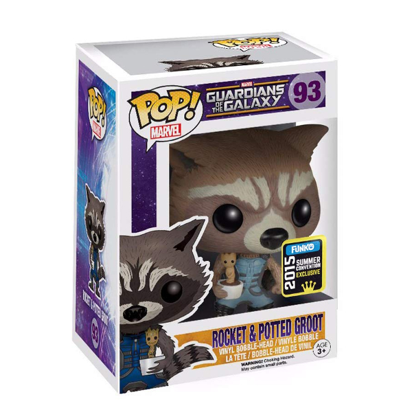 Funko Pop! Guardians Of The Galaxy Rocket Raccoon & Potted Groot 93 ...
