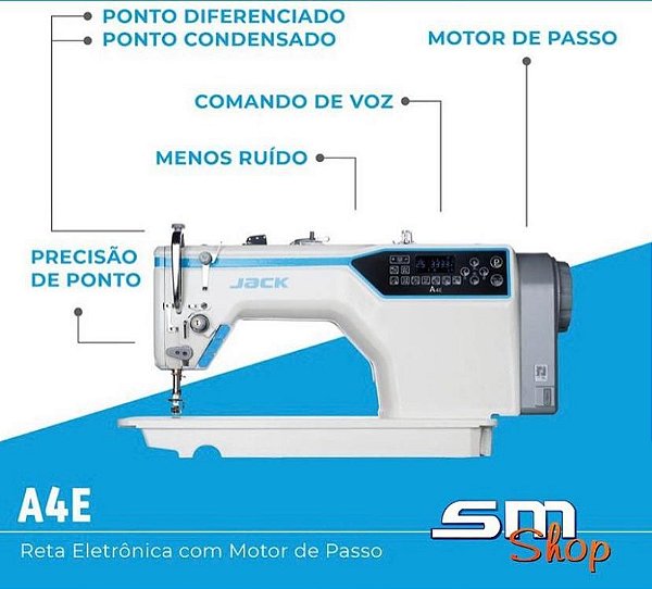 Máquina de Costura Reta Industrial Jack A4E - Máquinas de Bordar e Máquinas de Costura | SM Shop