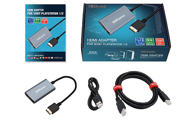 Adaptador HDMI Premium para PS1 e PS2 (Playstation 1 e Playstation 2 ...