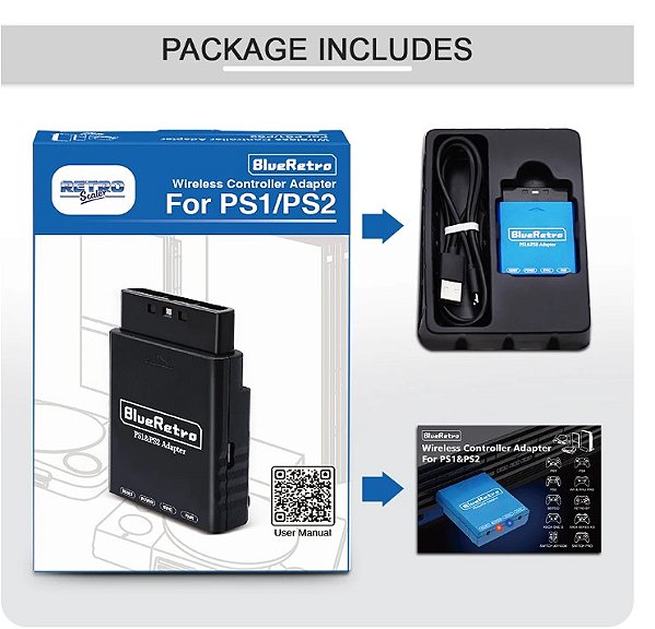 Adaptador BlueRetro / Receptor Bluetooth PS1 e PS2 sem fio - NyO Tech Games